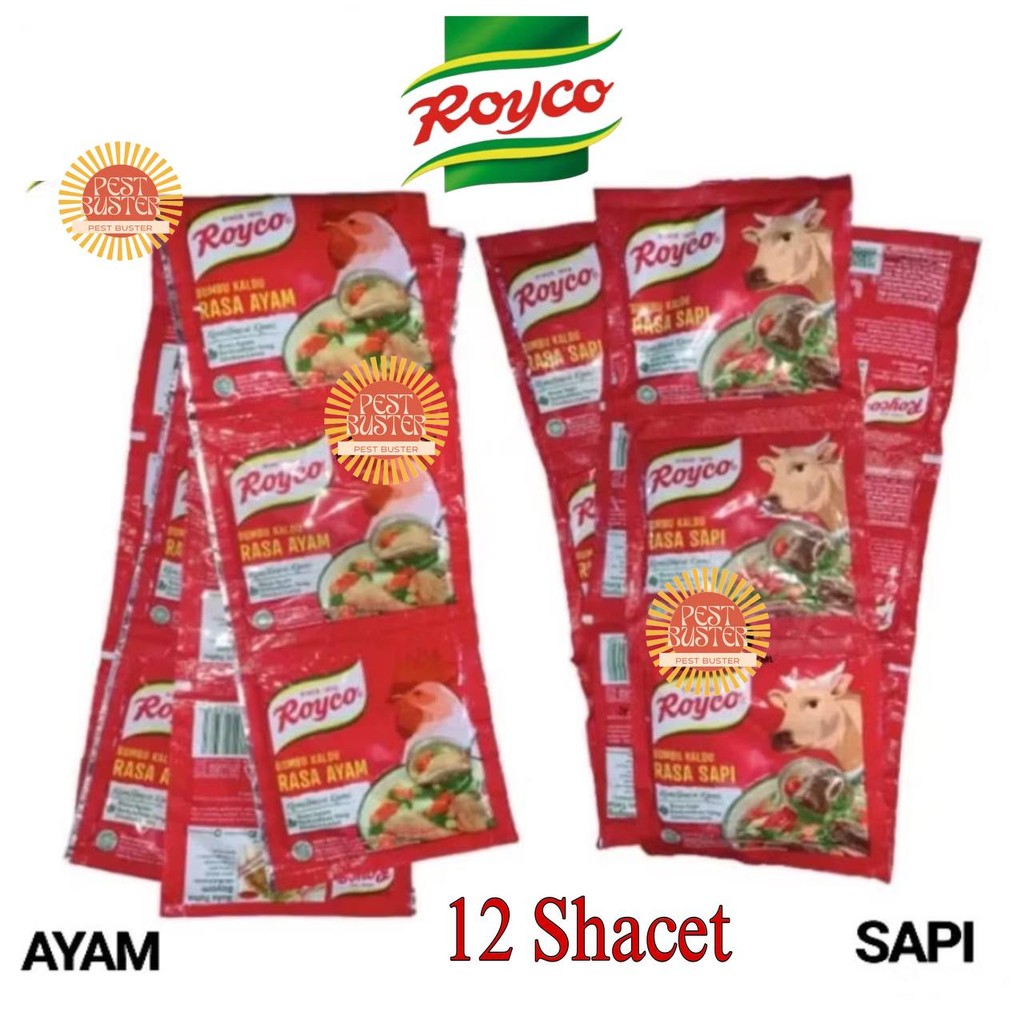 Royco Chicken and Beef Sachets, 12 Sachets, Original BPOM HlL Cooking ...