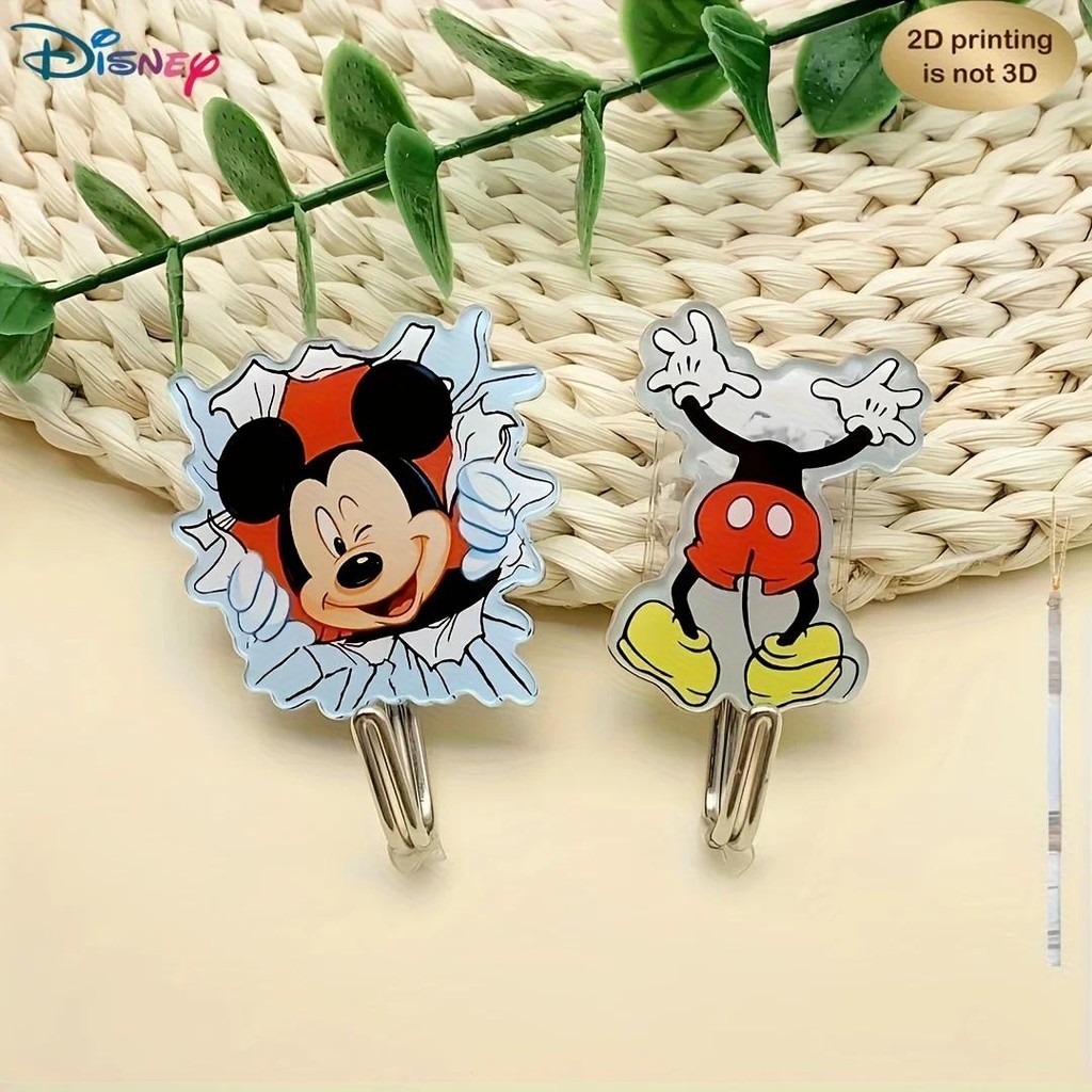 2D Flat, Disney Anime Mickey Mouse Acrylic Hook Kawaii Mickey Adhesive ...