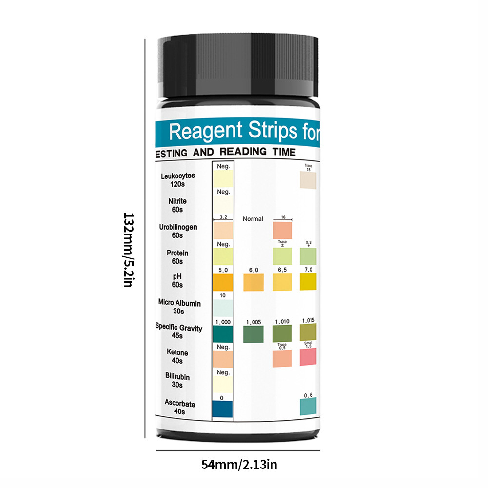 100 Strips Urinalysis Reagent Strips 10 Parameters for Glucose Blood ...