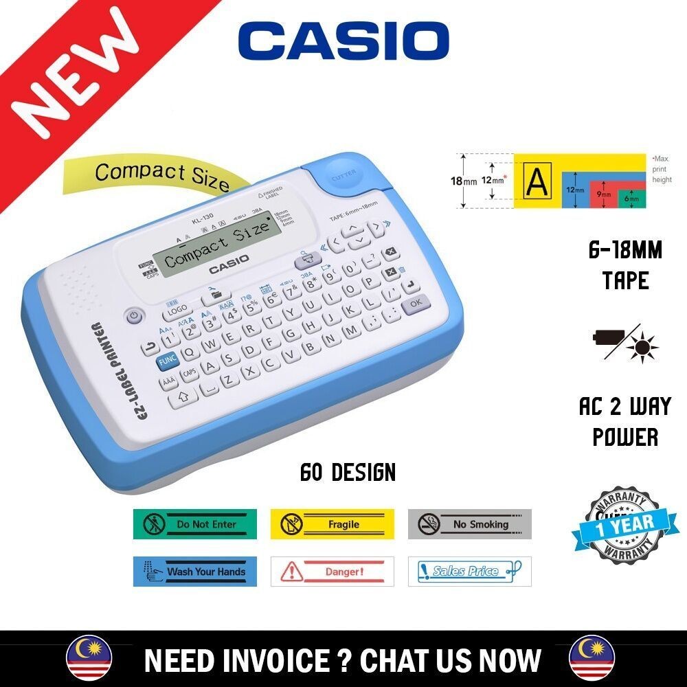 Casio Label It KL-120 / KL-130 2-Line Compact Label Printer | Shopee Singapore
