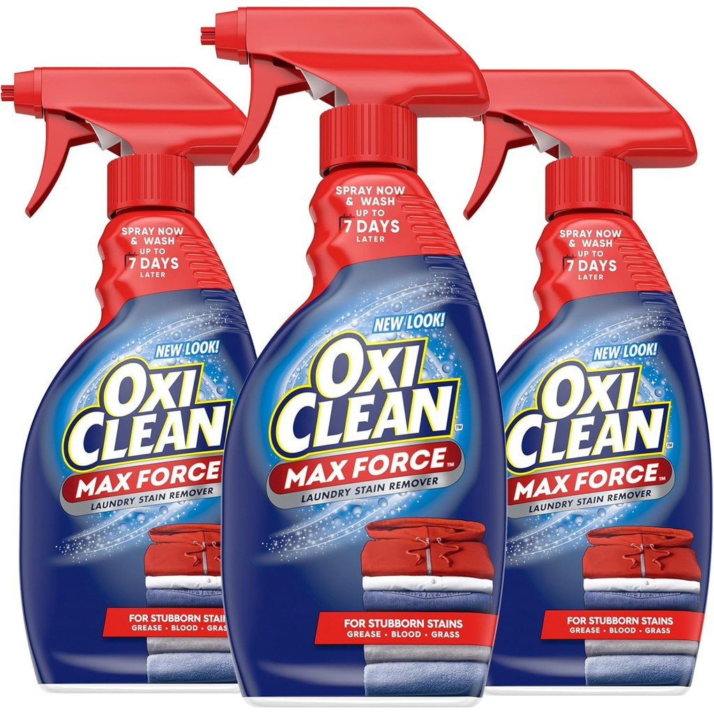 OxiClean Max Force Laundry Stain Remover Spray, 12 Fl. Oz, 3-Pack ...