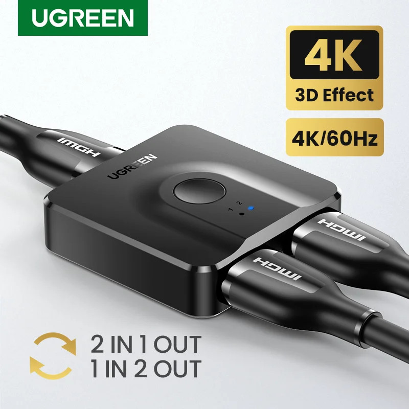 UGREEN HDMI Splitter 3D 4K 1 to 2 Bi-directional Switcher for Xiaomi Mi ...