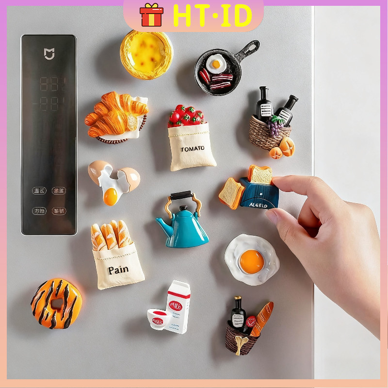 Cute Food-Shaped Refrigerator Magnets, Cake, Bread, Pastry Displays ...