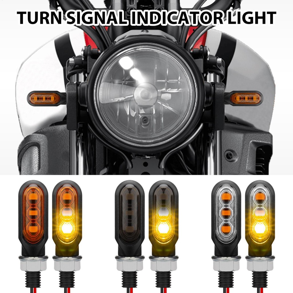 Motorcycle LED Turn Signals 3 LED Motorcycle Blinkers Indicator Lights ...