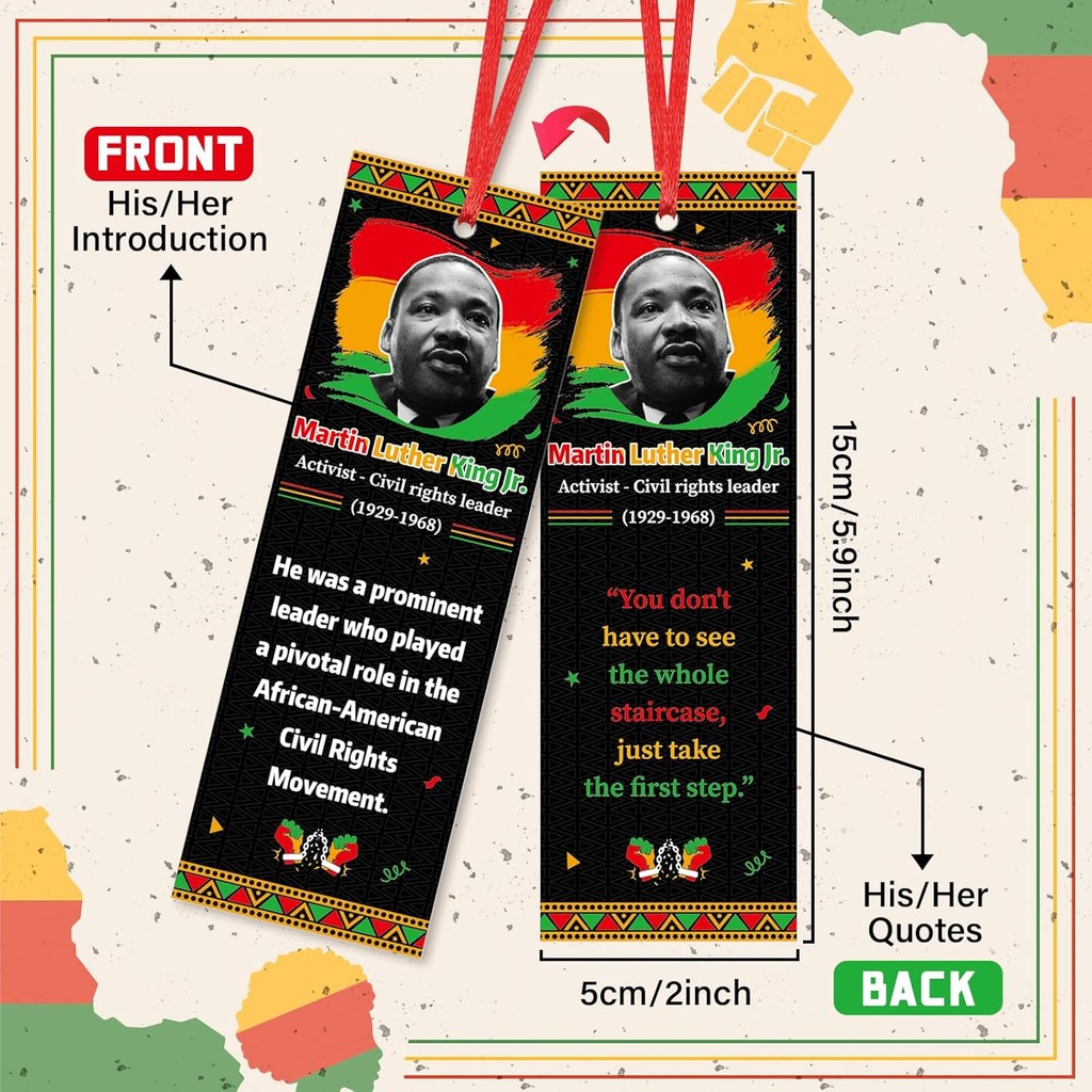Black History Month Bookmarks, 24 Different African American ...