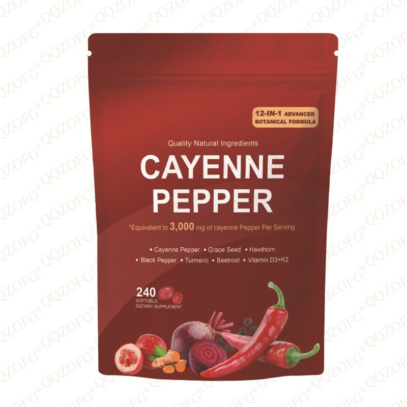 Cayenne Pepper Capsules 240 soft capsules Contains grape seed, hawthorn ...