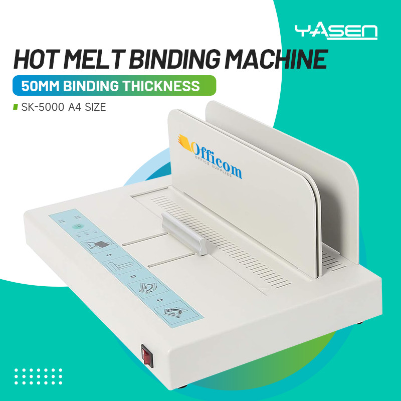 Officom Portable Hot Melt Binding Machine SK-5000 A4 Size 50mm Capacity ...