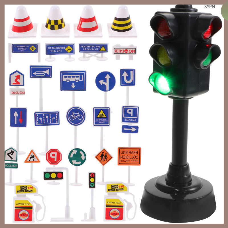 🏠 Traffic Light Micro Scenes Toy Educational Road Sign Models ...