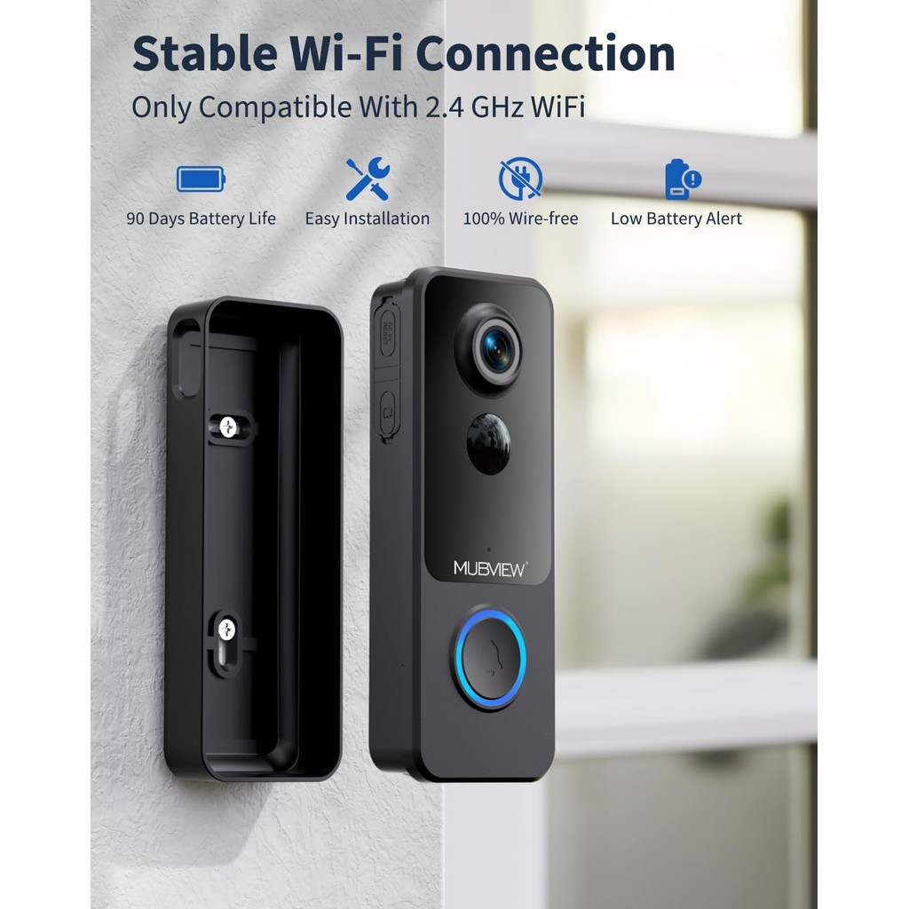 Doorbell Camera Wireless No Subscription - Local & Cloud Storage, Smart ...