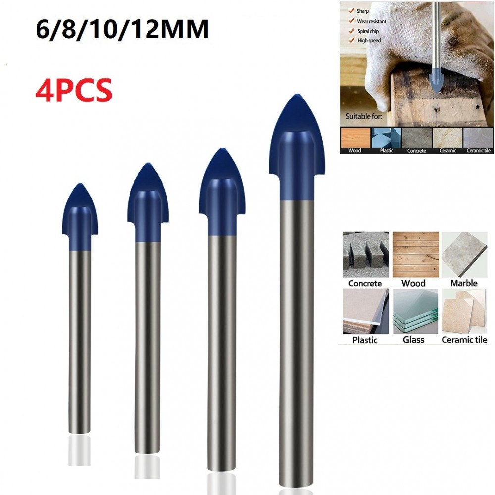 Heavy Duty Glass Tile Diamond Tip Drill Bit Set for Tough Materials ...