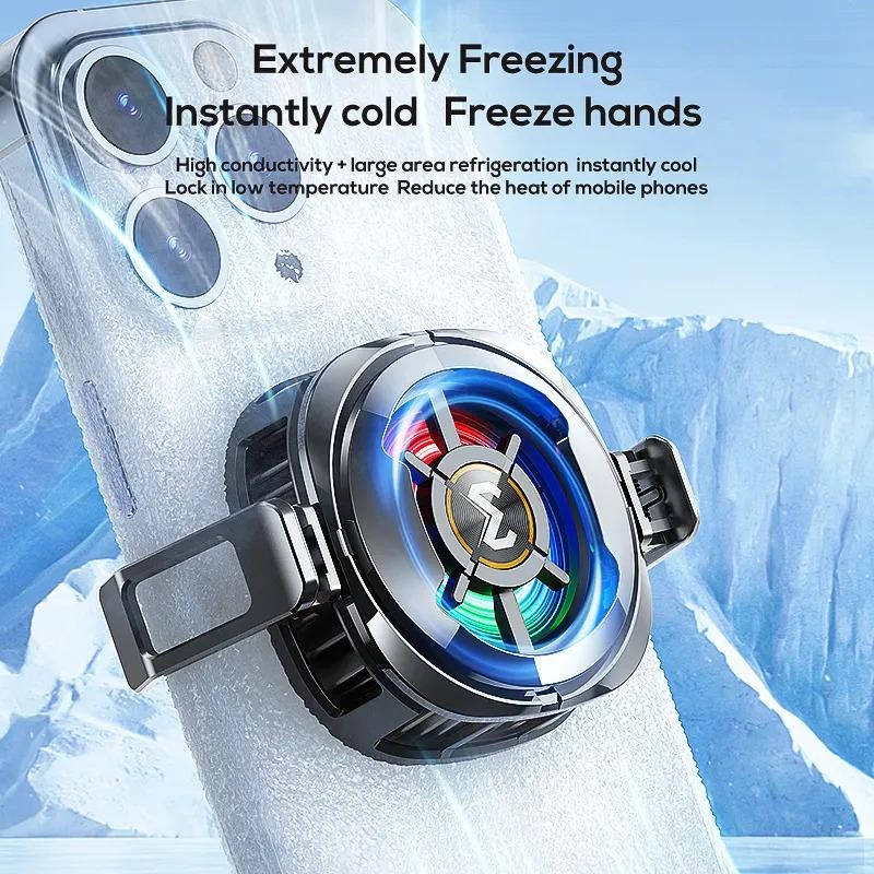 CX06 Magnetic Ice Cooling RGB LED Temperature Display Cooling Fan ...
