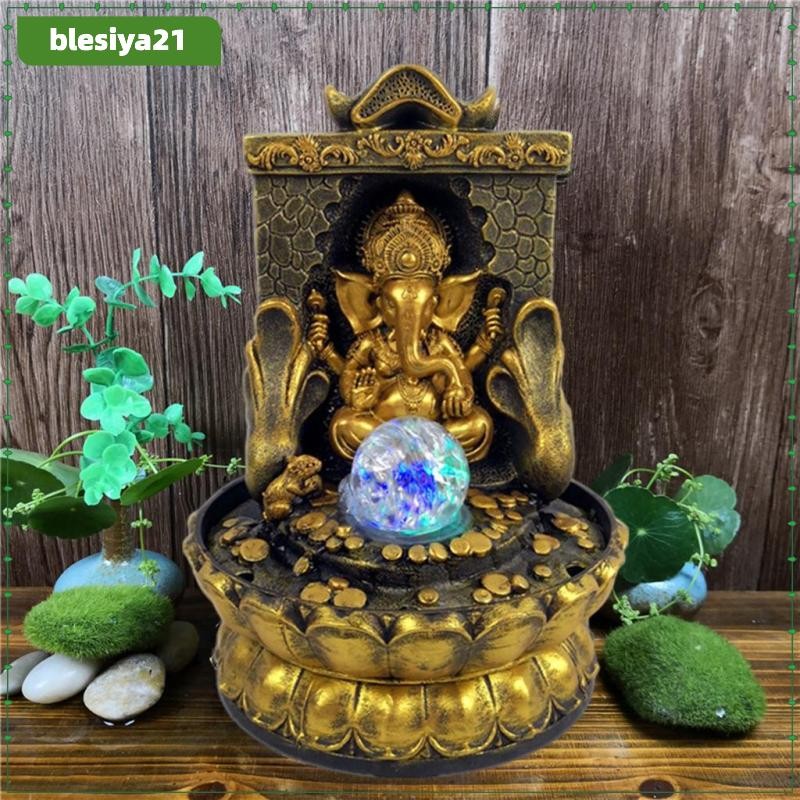 [blesiya21] Elephant Buddah Statute Tabletop Fountain Ganesha Statues ...