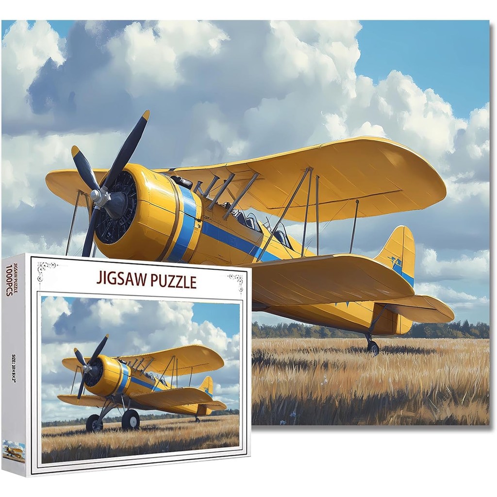 1000 Piece Jigsaw Puzzles for s Vintage Yellow Fighter Plane Jigsaw ...