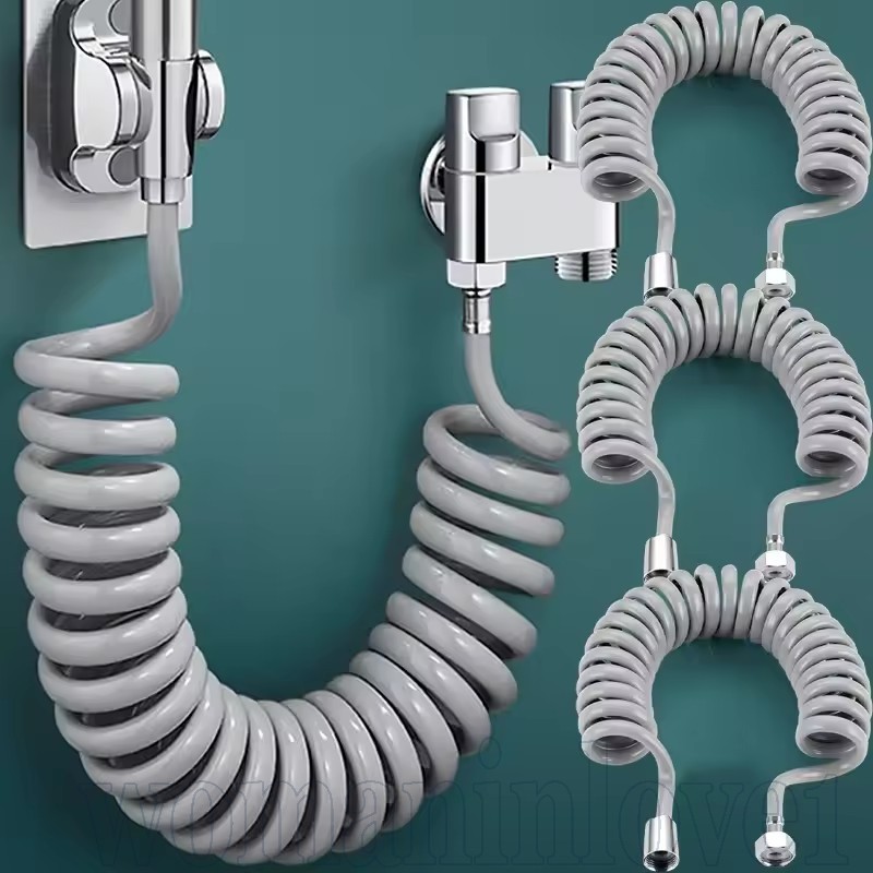 Spring Shower Hose - Retractable Pipe Connector - Universal Flexible ...