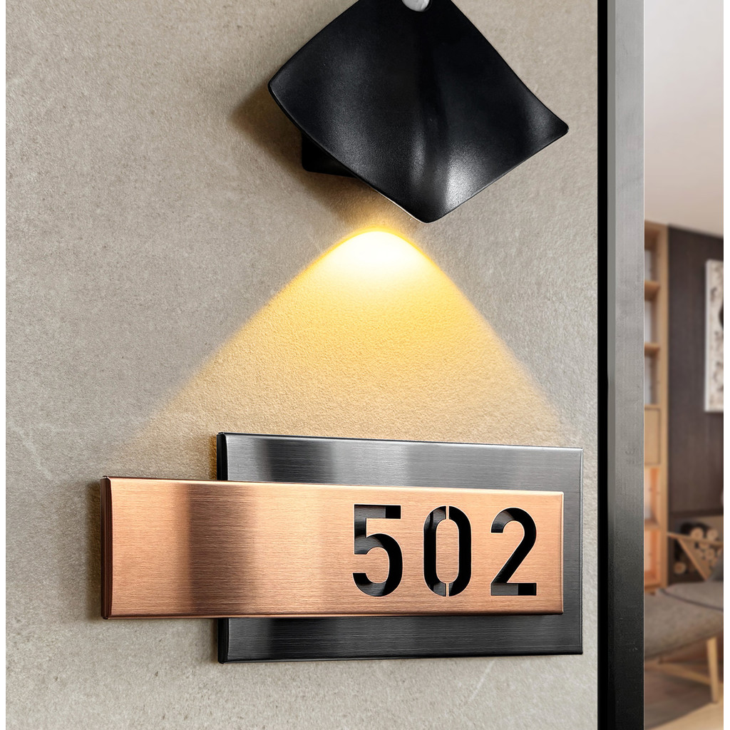 rose gold Stainless steel plaque hotel office door number ...