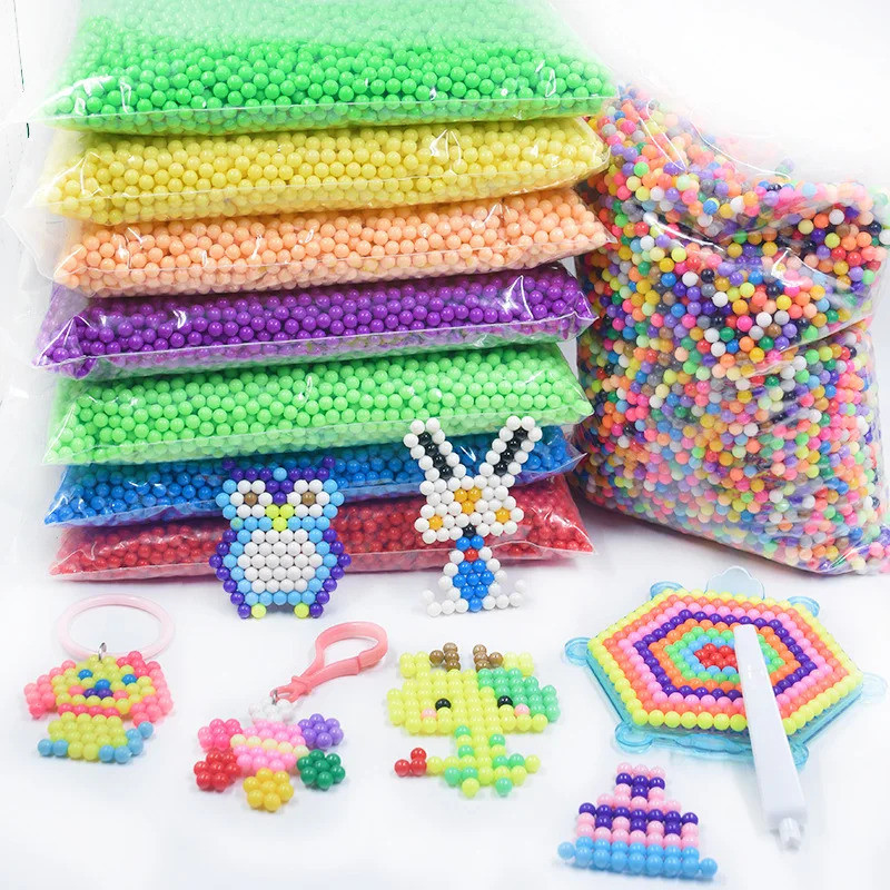 500g Mixture Color Water Hama Beads toys Sticky Beads Pegboard set Fuse ...