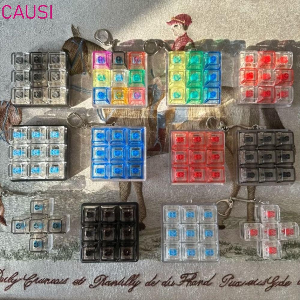 CAUSI Fidget Keychain, DIY Keyboard Keys Button Finger Keyboard Cap ...