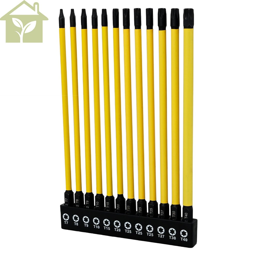 12 Pcs Universal Long Bit Set Rustproof Screwdriver Bit Set with 1/4 ...