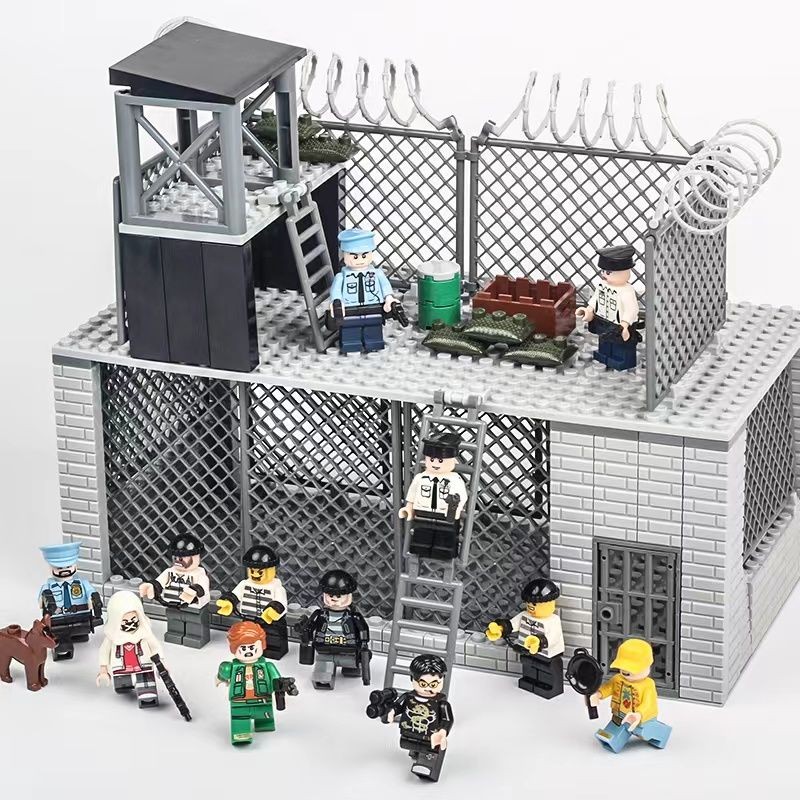 Compatible with Lego Military Building Blocks Whistle Tower Tank Prison ...