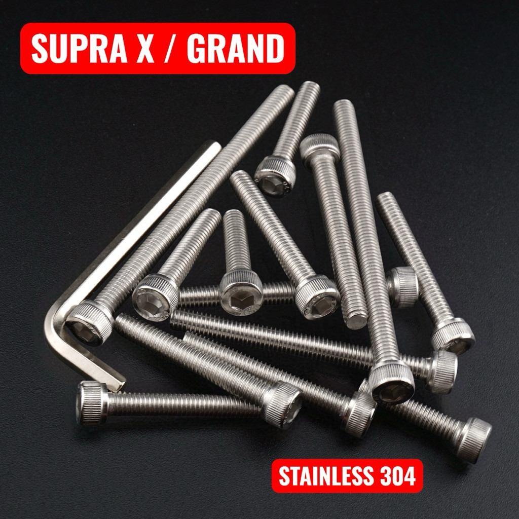 304 Stainless Steel Block Bolts Code A2-70 SUPRA GRAND RightKiri Full ...