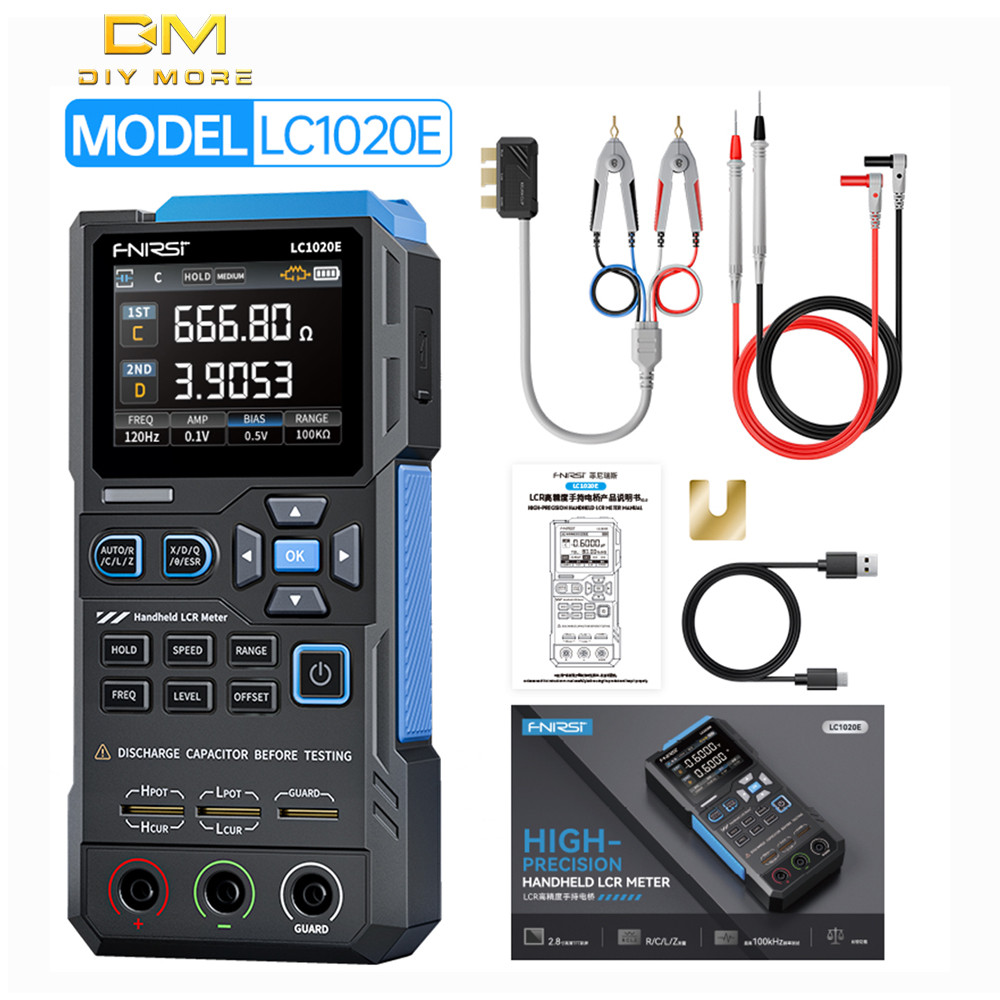 DIYMORE FNIRSI LC1020E Handheld Digital Bridge Tester LCR Meter ...