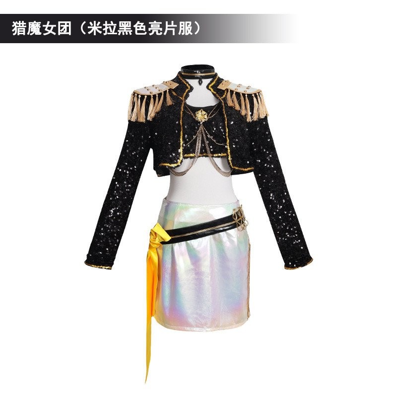 Kpop Demon Hunters Mira Cosplay Clothes Black Gold Song Costume Anime ...