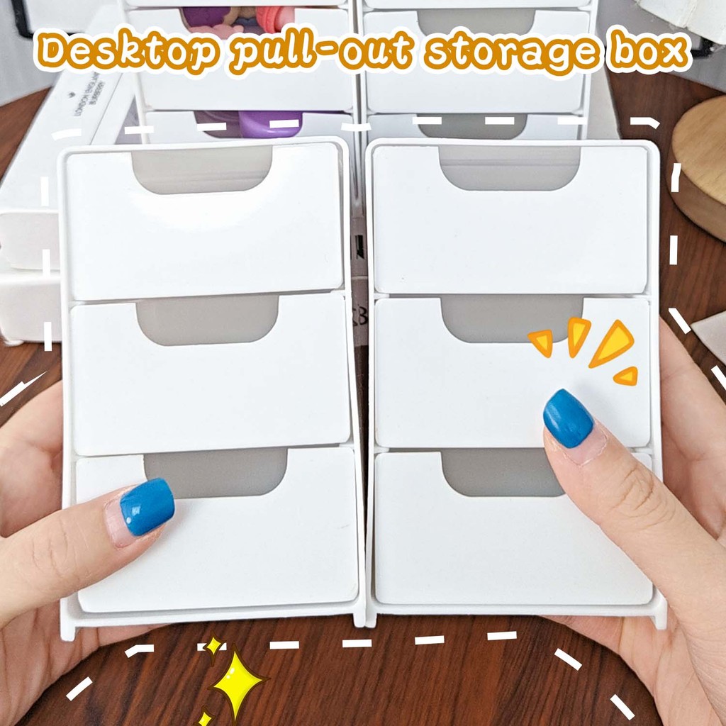 3-Tier Plastic Cosmetic Storage Box with Drawers - Large-Capacity ...