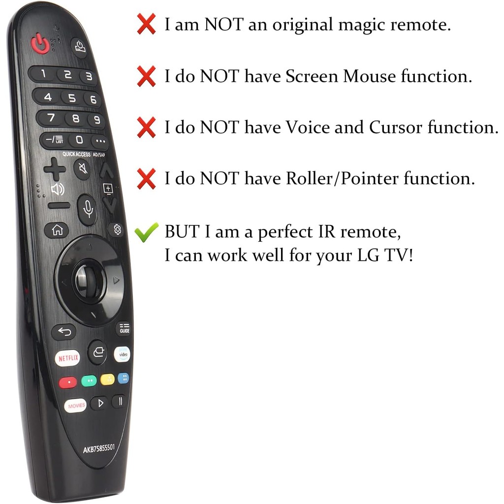 New IR AKB75855501 MR20GA Replaced Remote Control for 2020 LG Smart TV ...