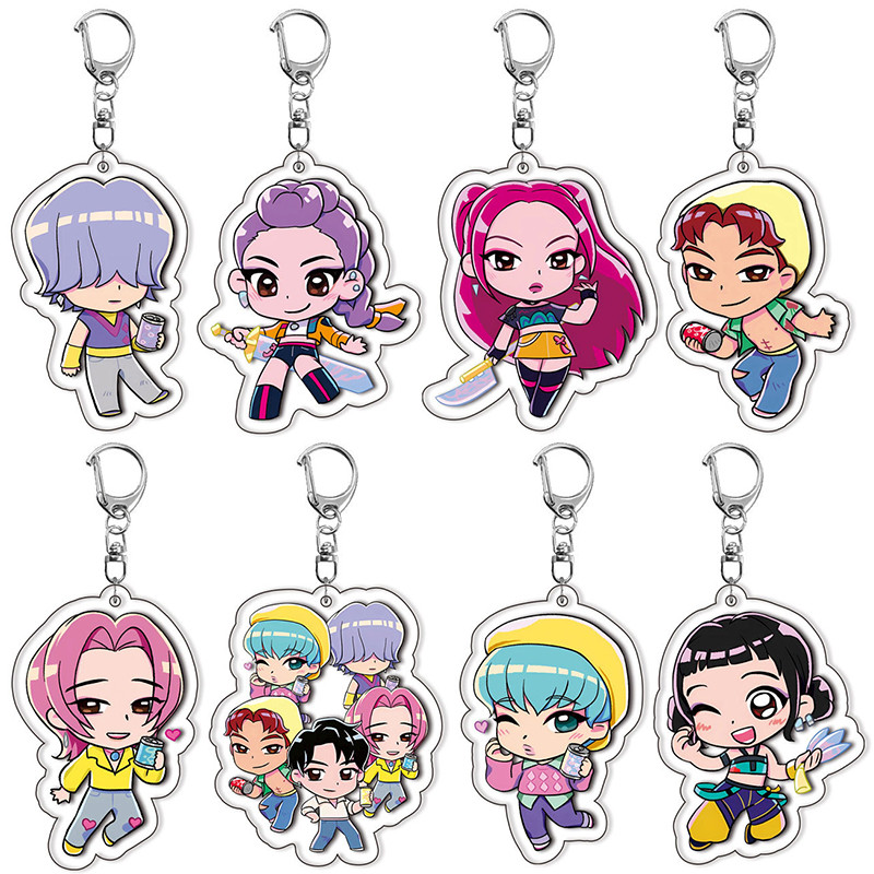 Kpop Demon Hunters Keychain Huntrix Saja Boys Keychains for Accessories Jewelry Rumi Zoey Jinu ...