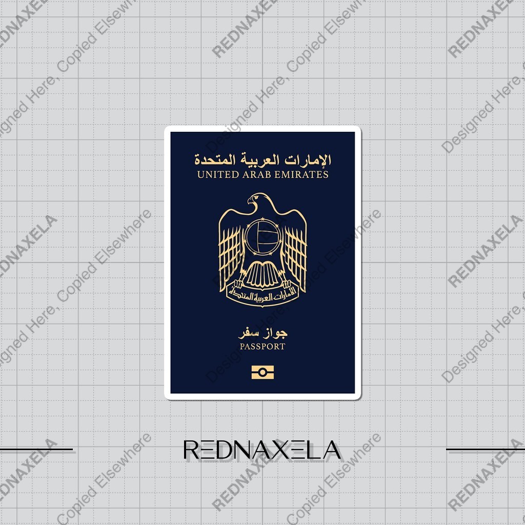 United Arab Emirates Passport Vinyl Sticker Outdoor Travel Sticker ...