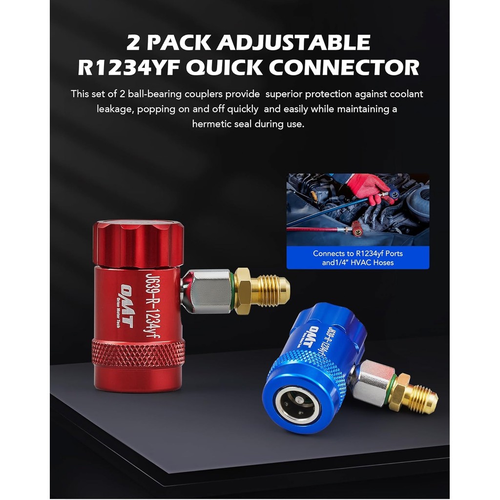 Orion Motor Tech R1234yf Quick Coupler, Quick Connect R1234yf Adapters ...