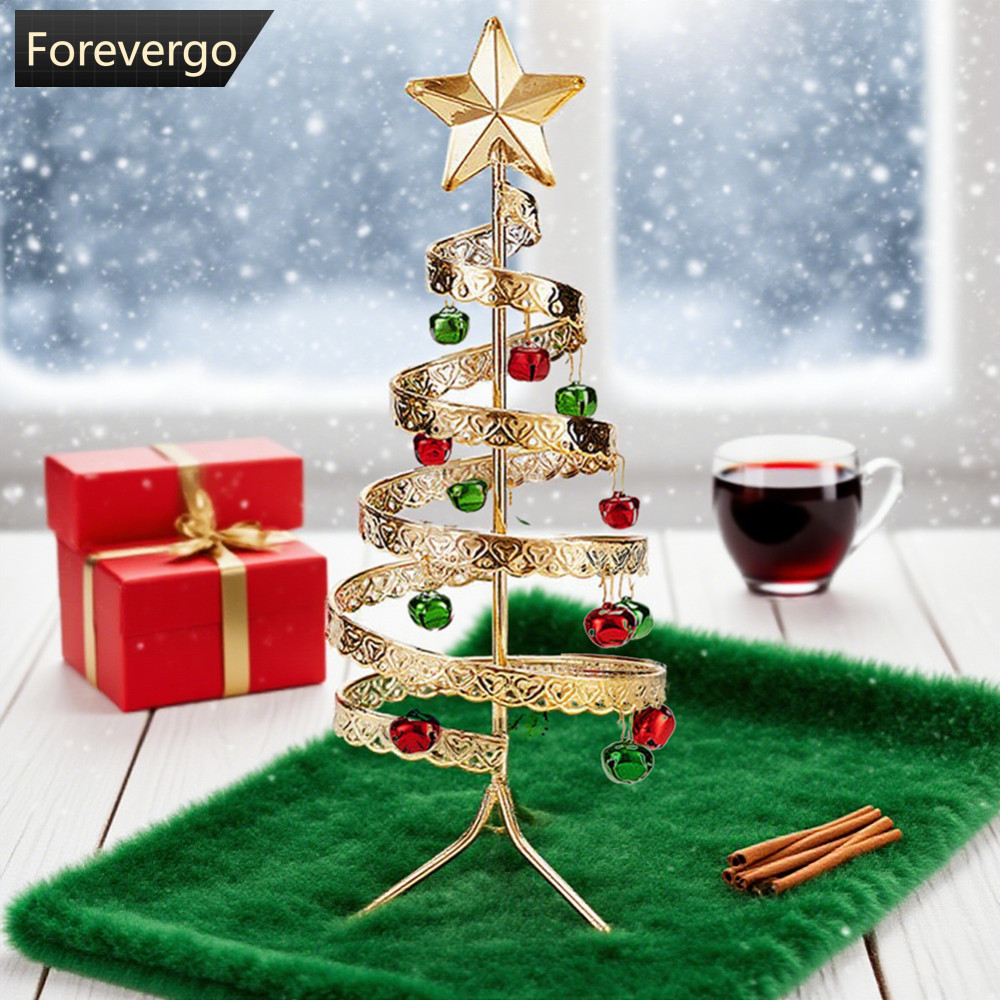 FOREVERGO Bell Tabletop Christmas Tree Table Centerpiece Wrought Iron ...