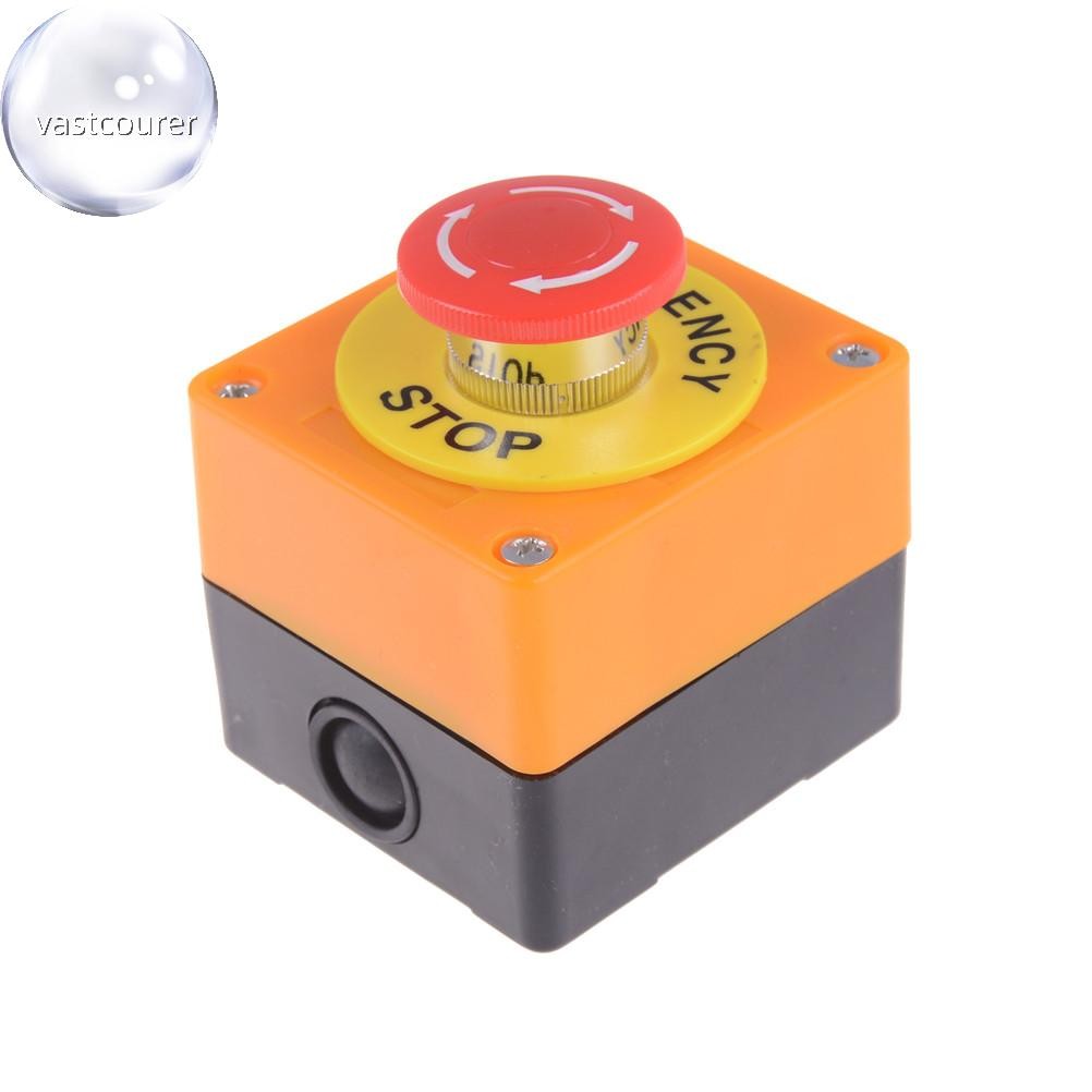 Vast Red Sign Mushroom Emergency Stop Push Button Switch Station 1 NO 1 ...