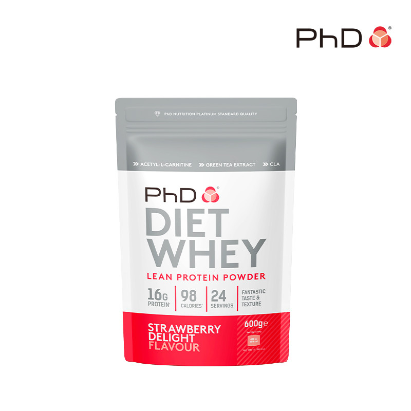 PhD Diet Whey Protein Powder 600g 24 Servings, Low Calories, Low Carbs ...