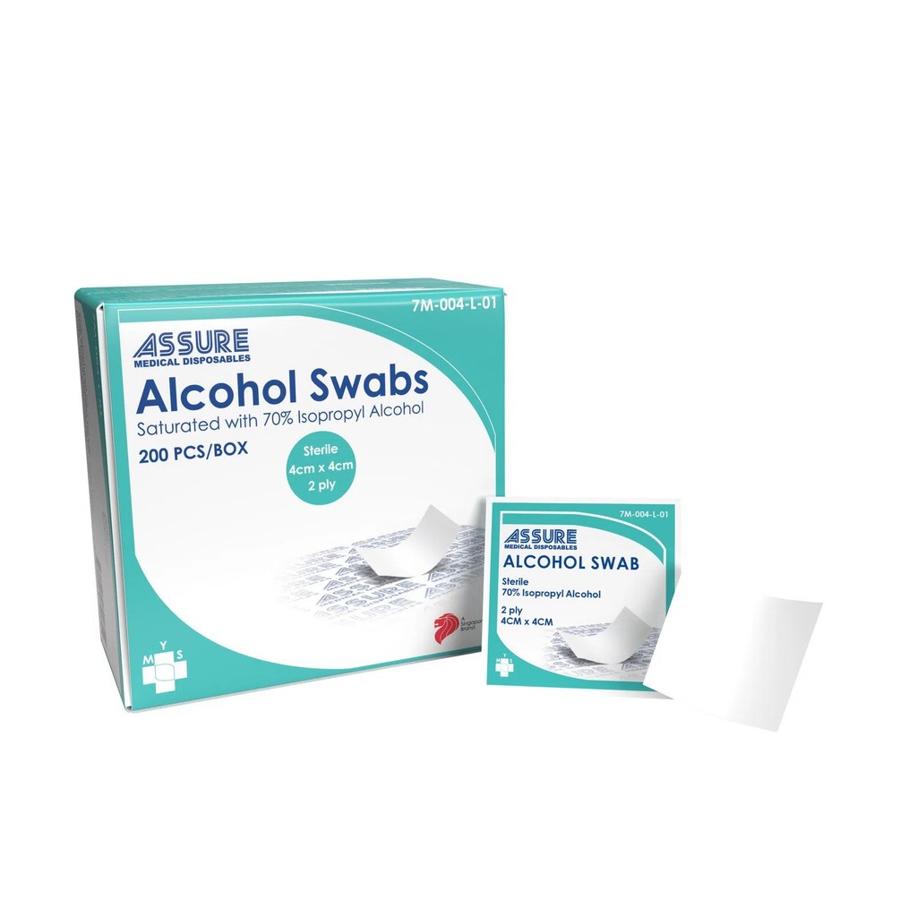 Assure Alcohol Swab Sterile 4cm x 4cm (200pcs) | Shopee Singapore