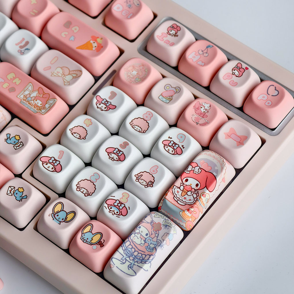 Melody Keycaps MOA Profile 130 Keys PBT Dye Sublimation Wooting Aula ...