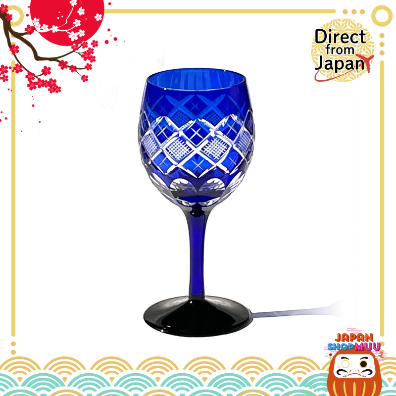 [Taboro Workshop Official] Edo Kiriko Yarai Nanako Pattern Wine Glass ...
