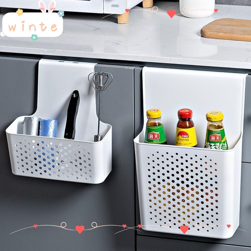 WINTE Kitchen Storage Rack, Wall Mounted Plastic Cabinet Door Storage ...