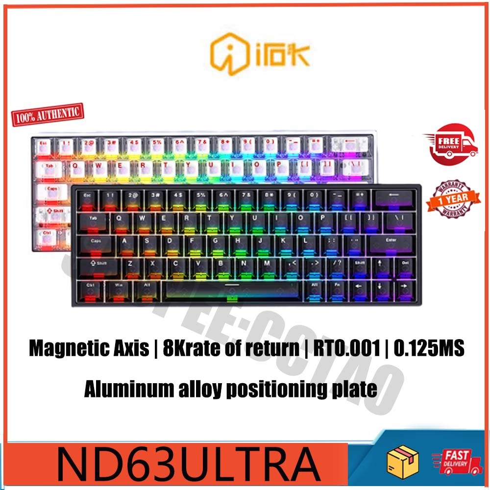 IROK ND63ULTRA High Performance Low Latency RT0.001 Wired 8K Magnetic Axis Esports Gaming ...