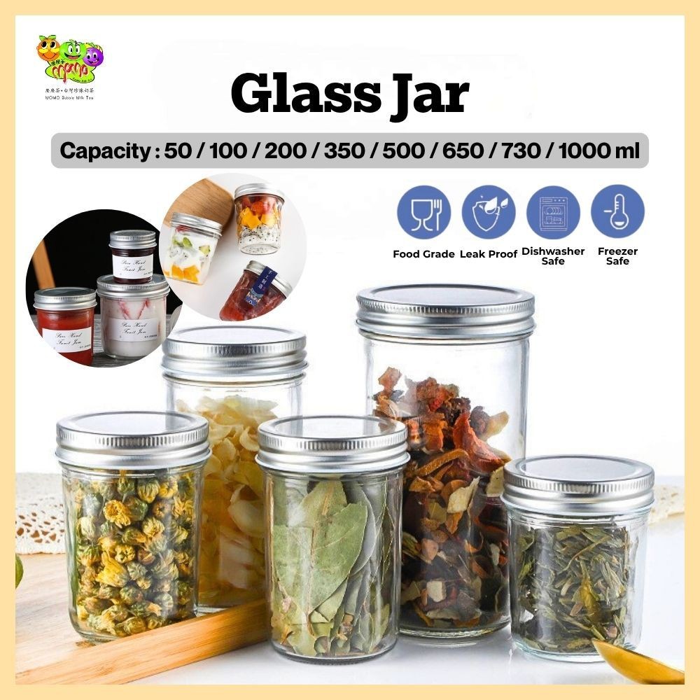 Glass Jar Mason Jar Glass Jar with Lid Airtight Balang Kaca Jam Food ...