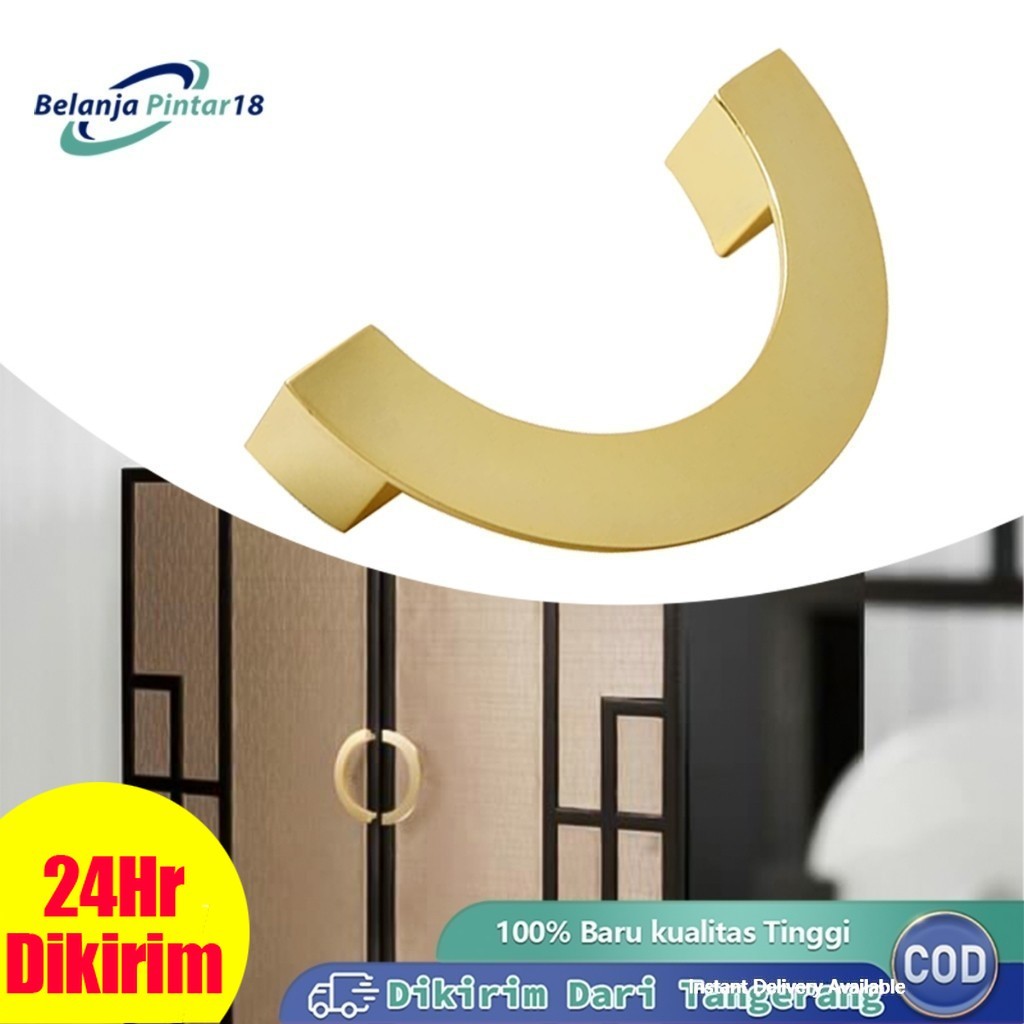 Door Handle Wardrobe Handle Gold Mirror Half Circle Wardrobe Handle ...
