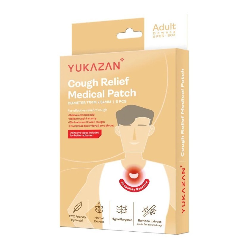 Yukazan Cough Relief Medical Patch Hypoallergenic Herbal Gel Acupoint ...