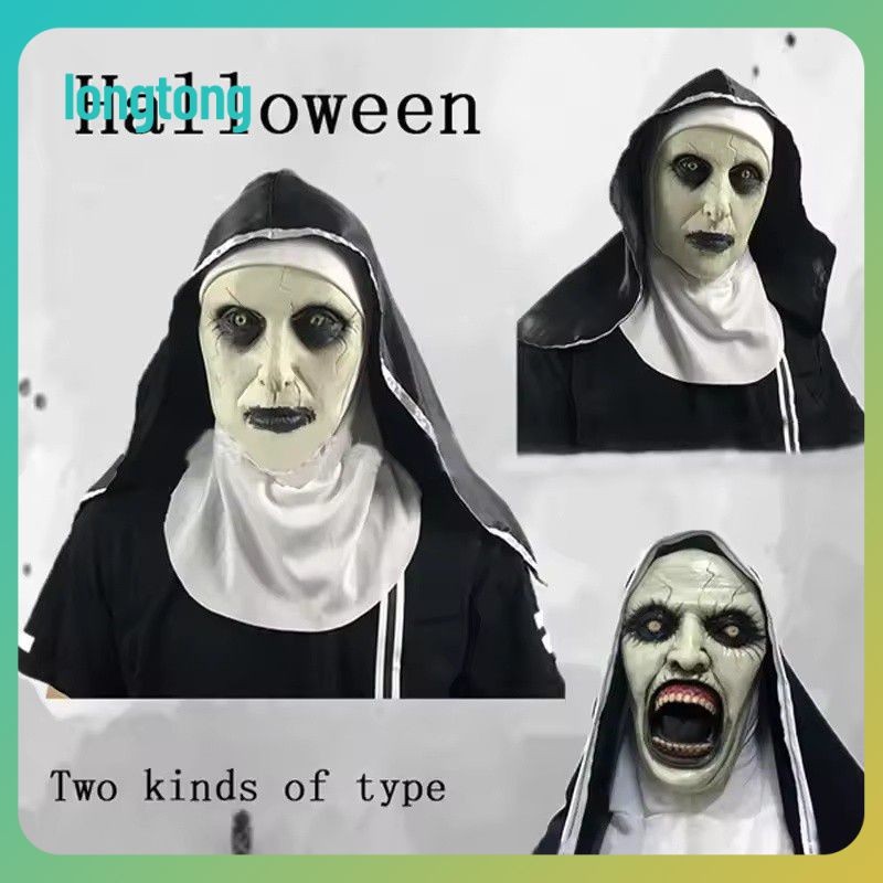 LT Halloween Horror Movie The Conjuring 2 Nun Mask Cos Nun Mask Horror ...