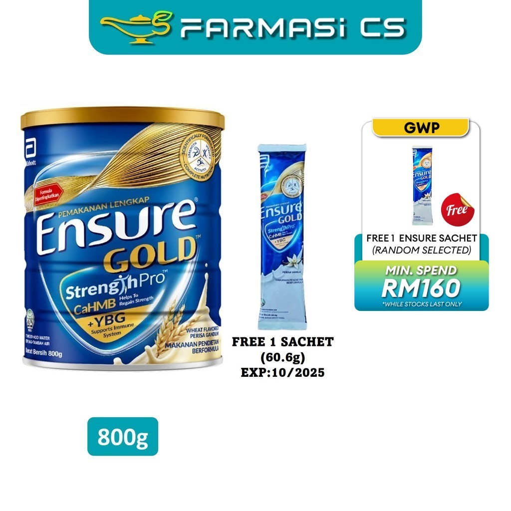 (FREE 1 Sachet) Abbott Ensure Gold Wheat 800g EXP:03/2027 [ perisa ...