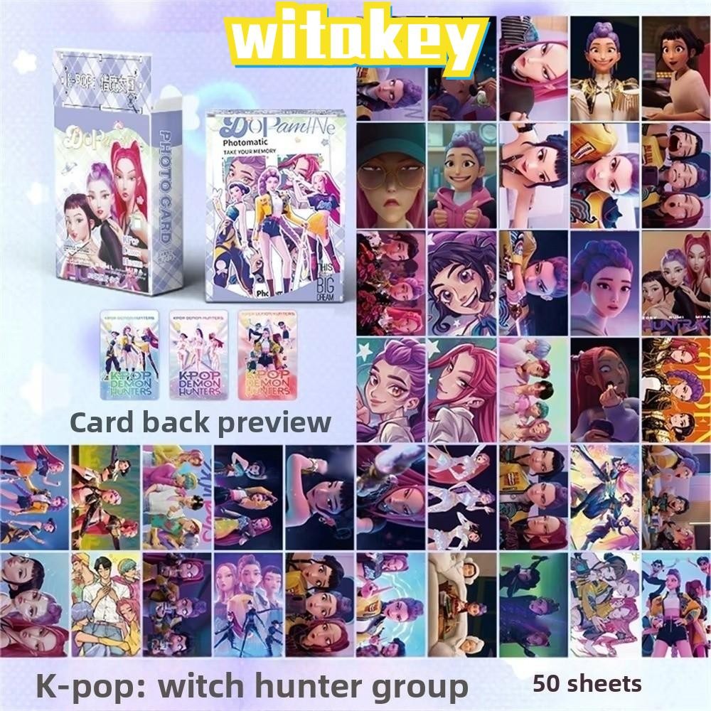 WITAKEY 50PCS Kpop Demon Hunters Photocards, ABBY BABY RUMI Series Lomo Style Demon Hunters ...