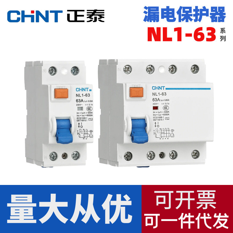 Zhengtai NL1-63 Leakage protector 25A 40A 63A Electromagnetic Residual ...