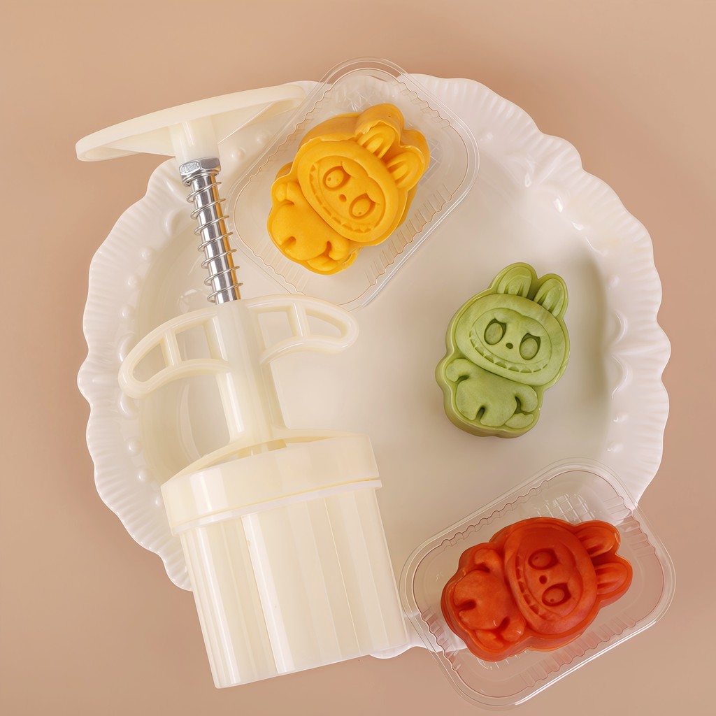 mooncake mould 燕菜月餅模具 Cartoon labubu labubu Whole Body Handmade DIY ...
