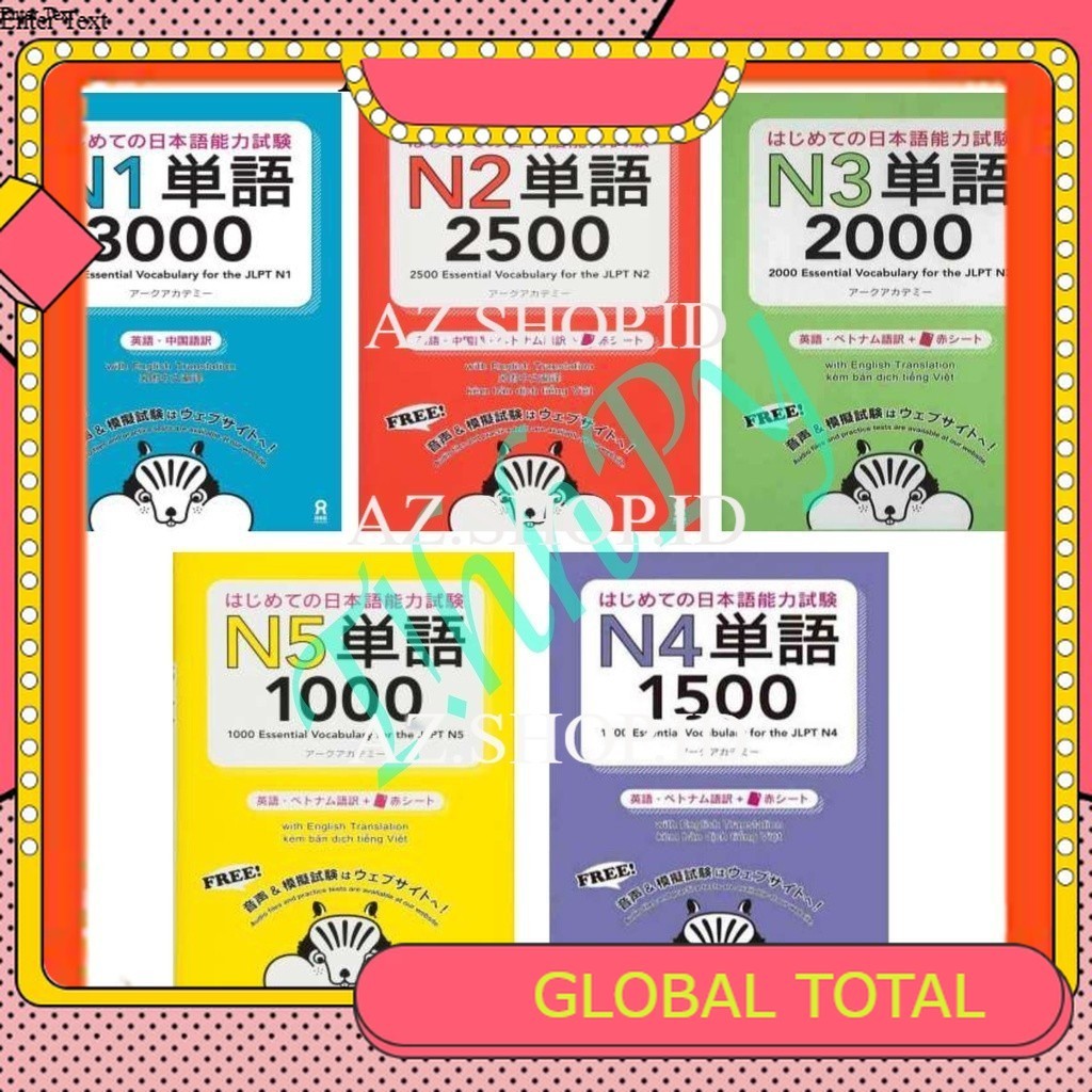 Essential Vocabulary Book for the JLPT / N1, N2, N3, N4, N5 Japanese ...