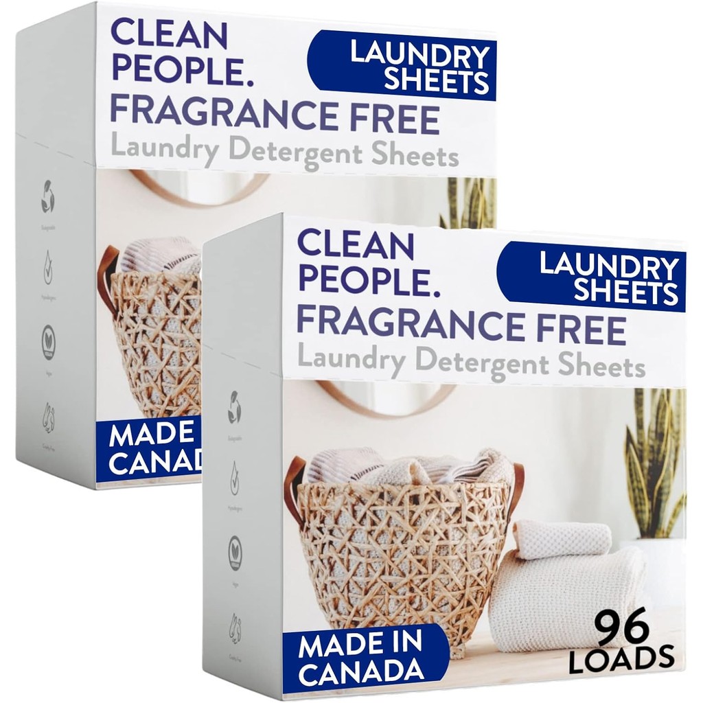 The Clean People Fragrance Free Laundry Detergent Sheets - Laundry Soap ...