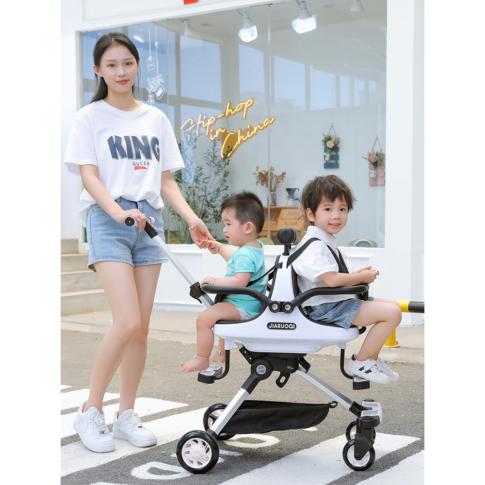 Twin Stroller Baby Walker Artifact Lightweight Foldable Double Seat ...